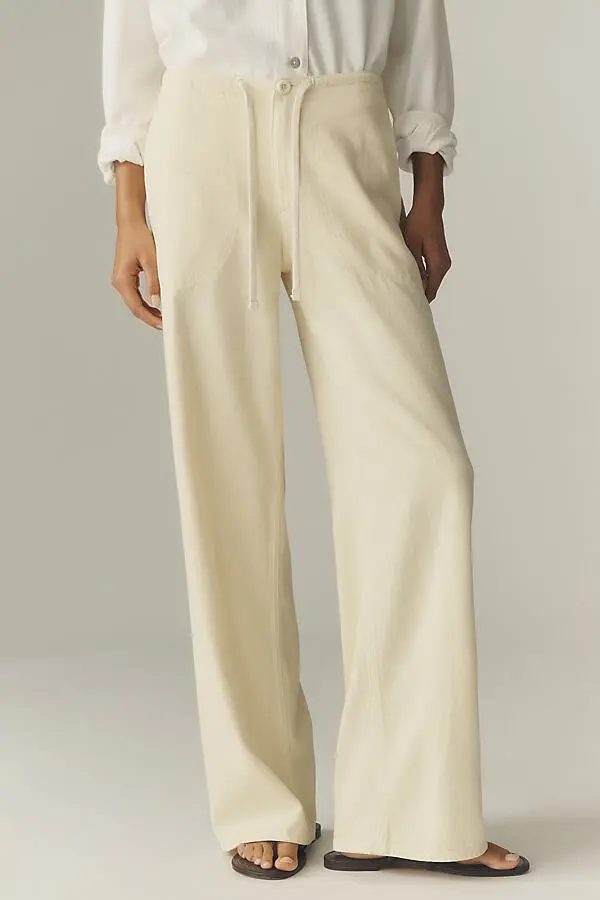 DL1961 Sienna Aura Drawstring Low-slung Wide-leg Jeans - Prosecco
