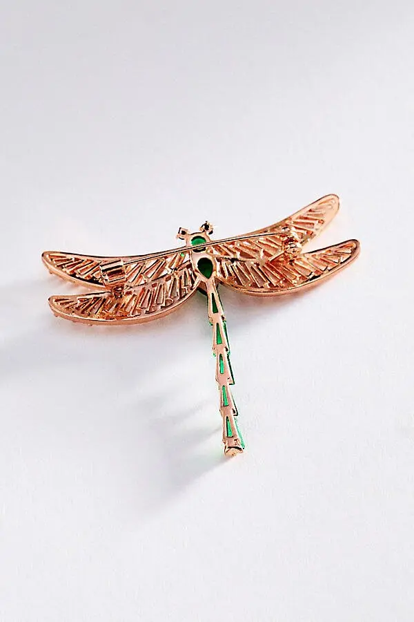 BLOSSOM BOX Dragonfly Brooch With Crystal Stones