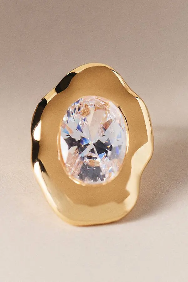 Ettika Molten Glow Crystal Stud Earrings - Gold