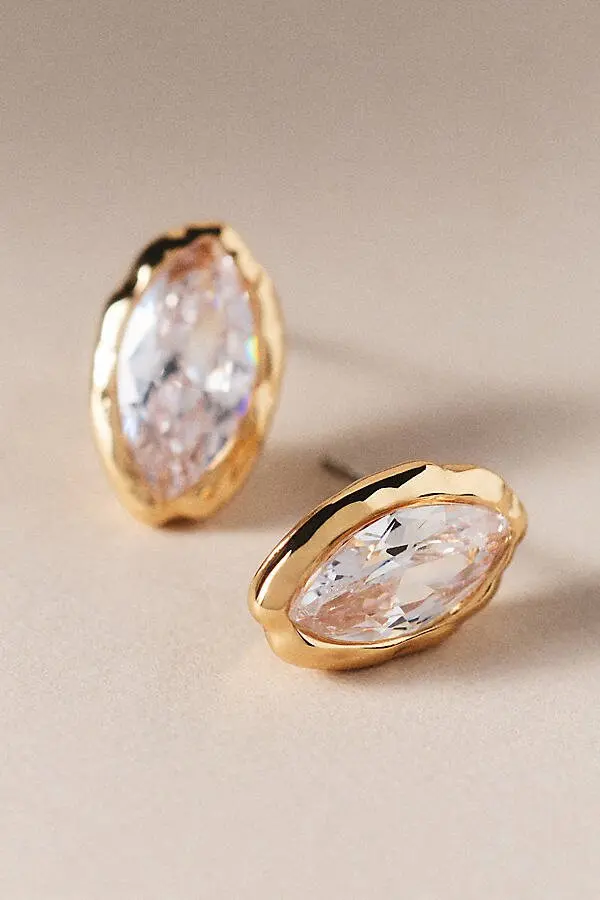 Ettika Crystal Luxe Mini Stud Earrings - Gold