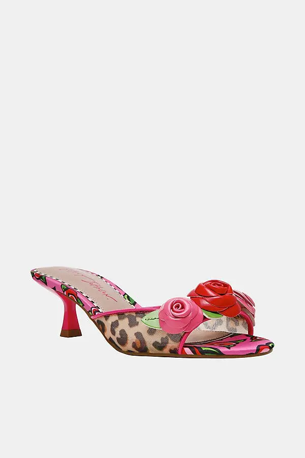 Betsey Johnson Lambert 3d Floral Embellished Heeled Mules