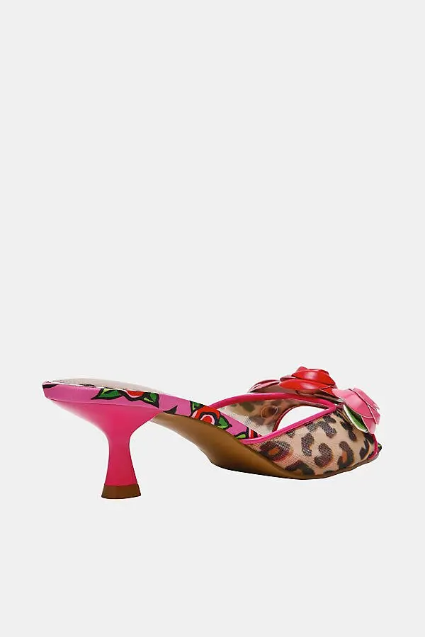 Betsey Johnson Lambert 3d Floral Embellished Heeled Mules