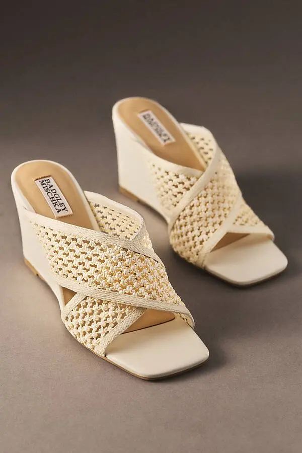 Badgley Mischka Xandria Wedge Sandals - Cream