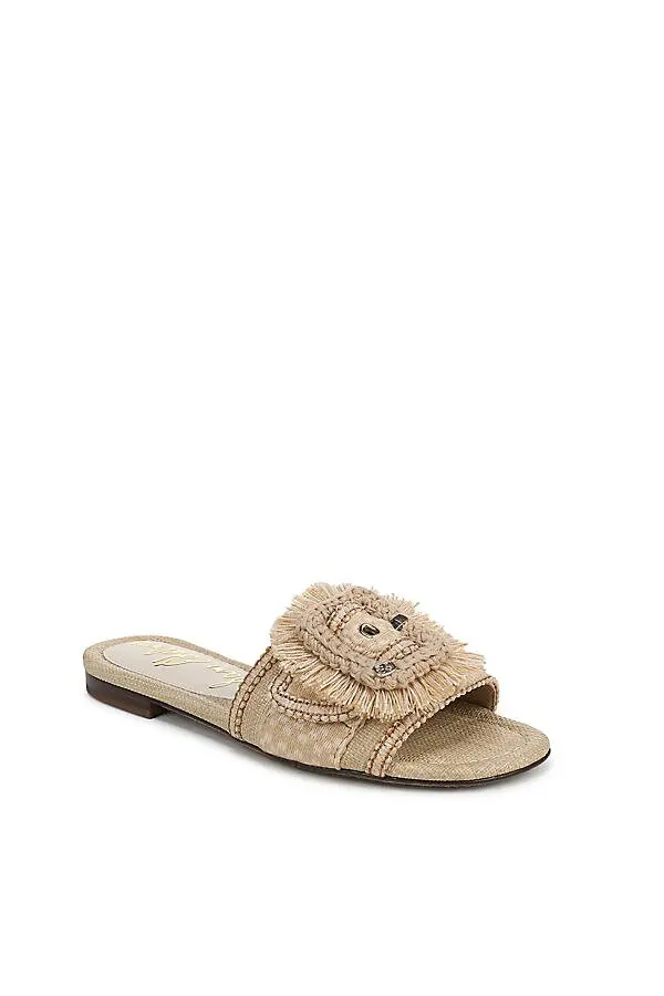 Sam Edelman Bambi Raffia Slides - Ivory