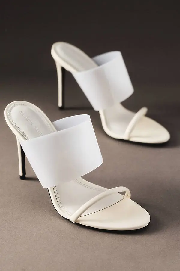 BLACK SUEDE STUDIO Nebula Mule Heels - Coconut