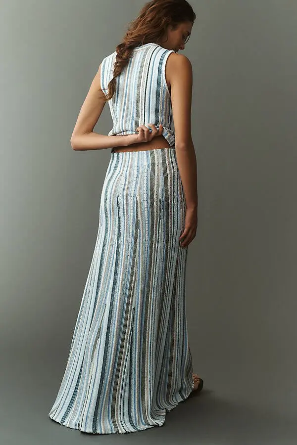 Barbour Josie Knit Maxi Skirt - Blue Stripe