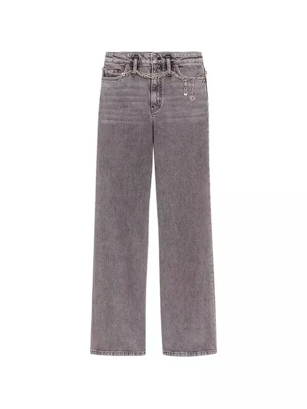 Maje Chain-link Straight-leg Jeans - Grey