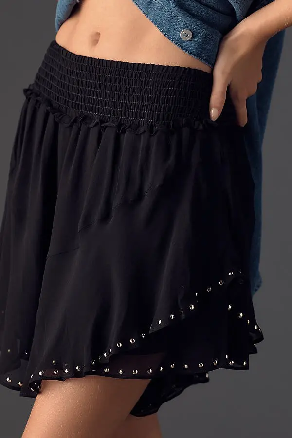 Anthropologie Studded Chiffon Skort