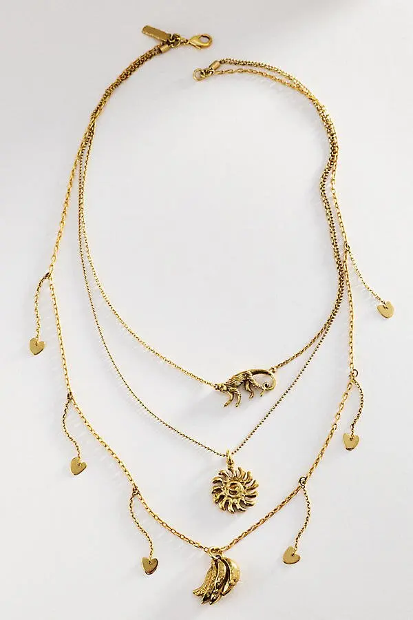 ALEMAIS Layered Charm Necklace - Gold