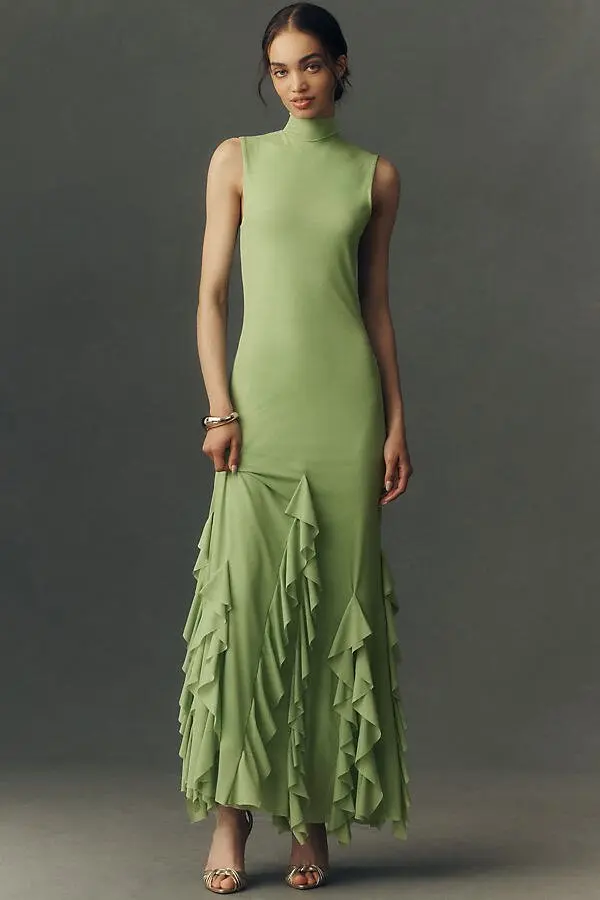 ESPECIA High-neck Tendral Maxi Dress