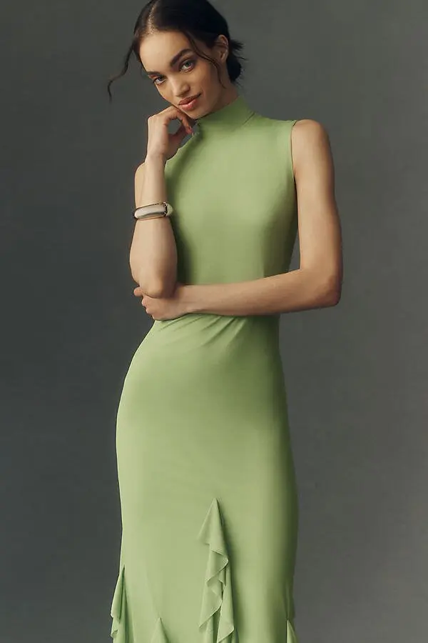 ESPECIA High-neck Tendral Maxi Dress