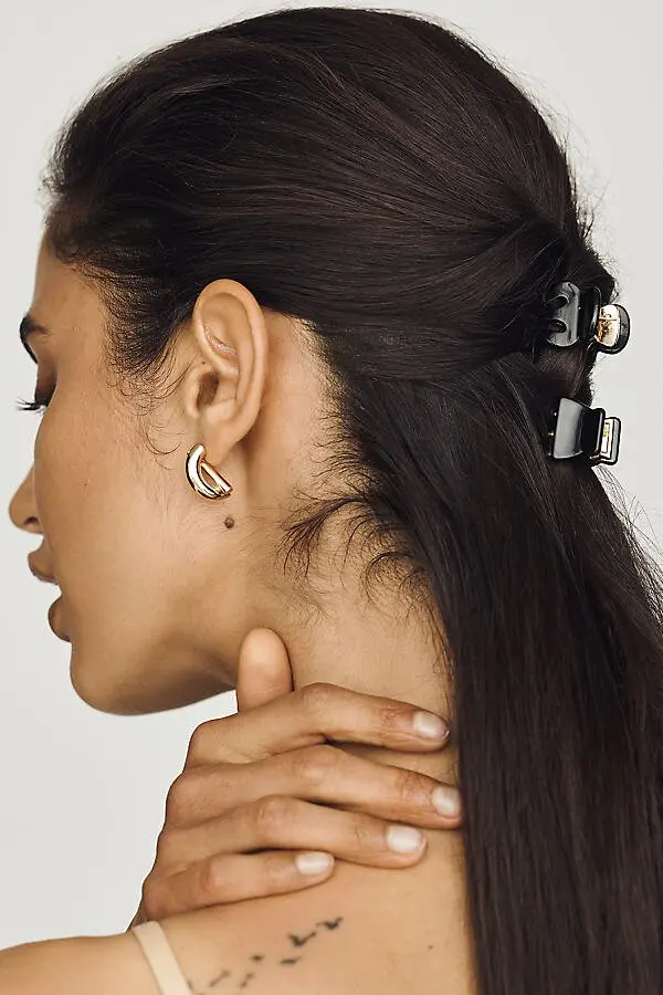 Anthropologie Mini Claw Clips, Set Of 6 - Black