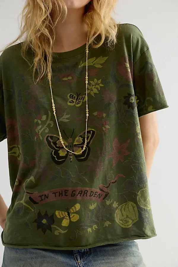 THE BUREAU Secret Garden Printed T-shirt - Green