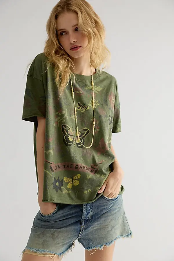 THE BUREAU Secret Garden Printed T-shirt - Green