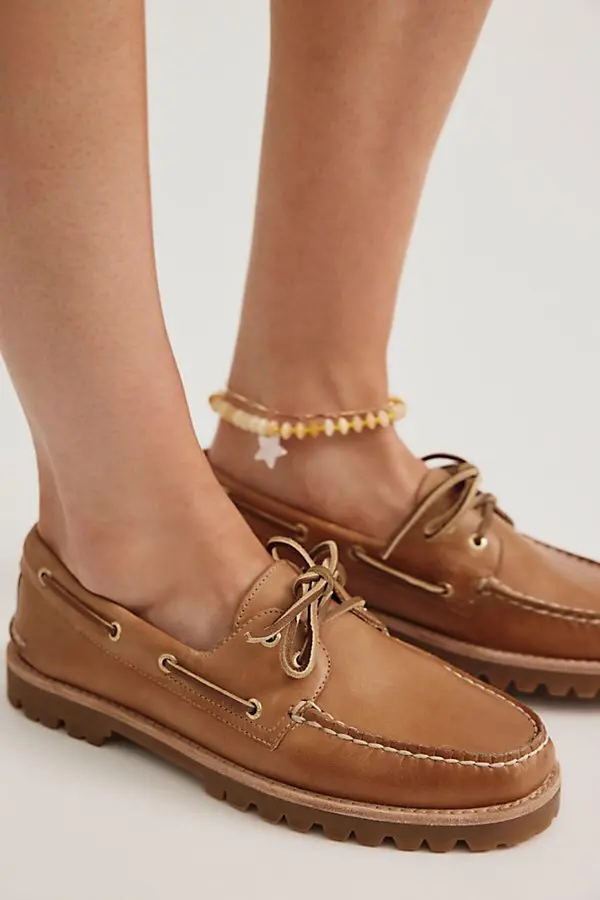 Sperry 2-eye Lug Sole Boat Shoes - Sahara Tan