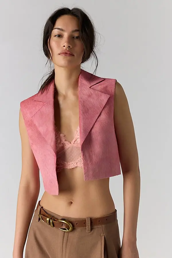 UNDERSTATED LEATHER Cropped Vest