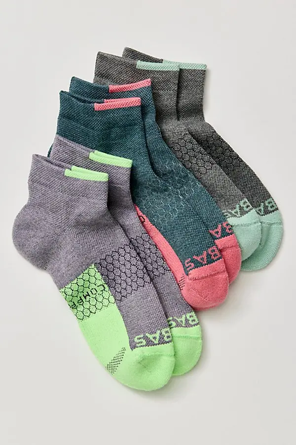 BOMBAS Compression Ankle Socks 6-pack - Tropical Lime Mix