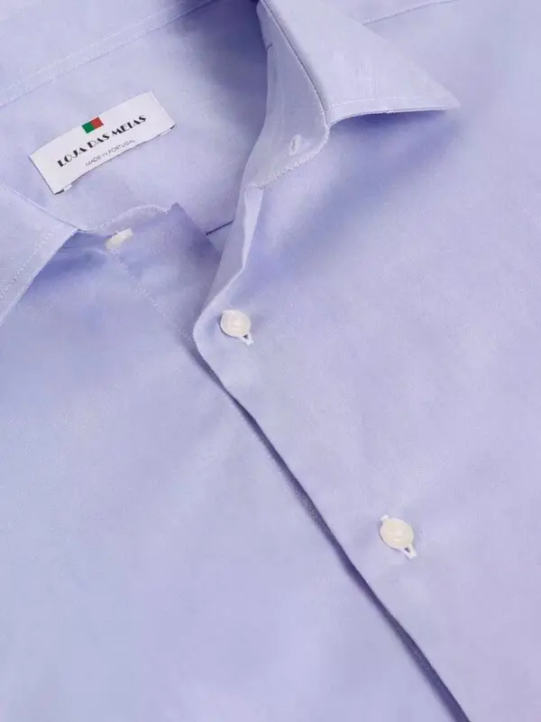 LOJA DAS MEIAS Spread-collar Long-sleeve Shirt - Blue
