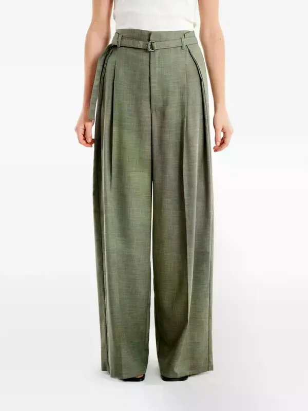 VICOLO Belted Pleated Trousers