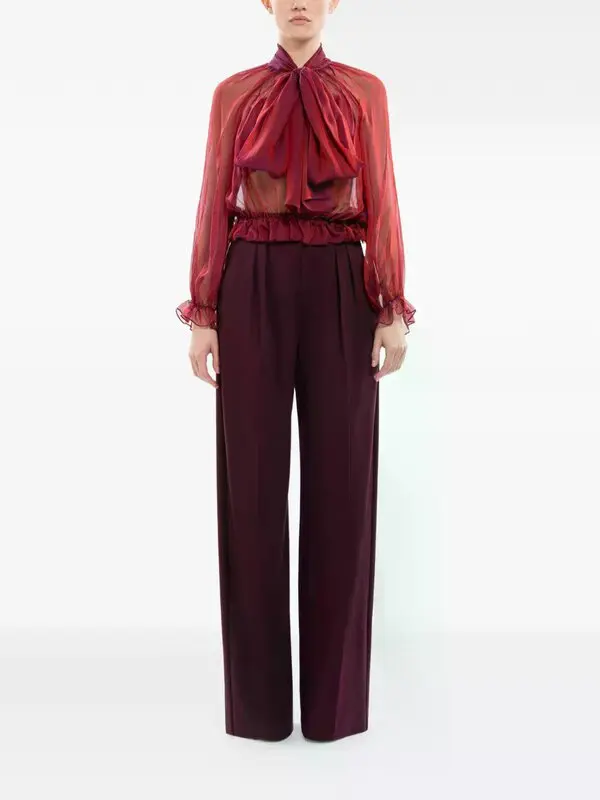 SAIID KOBEISY Pleated Wide-leg Trousers