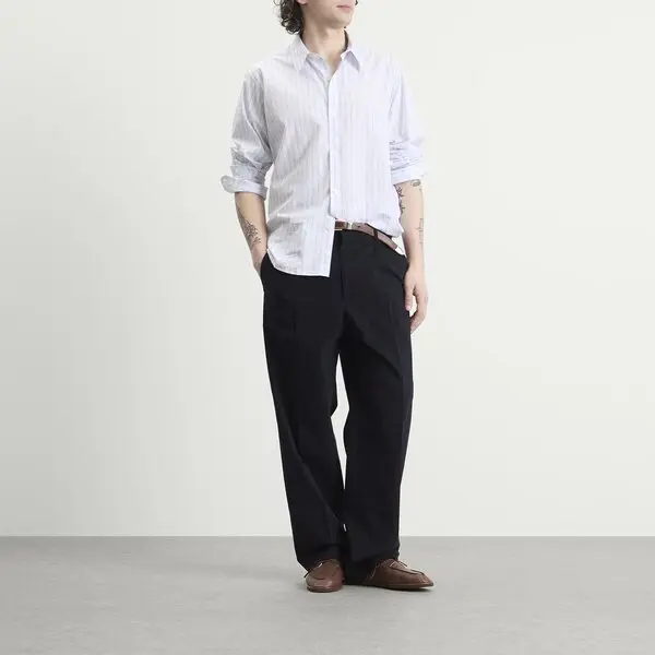 LE PERE Pleated Cotton Trousers