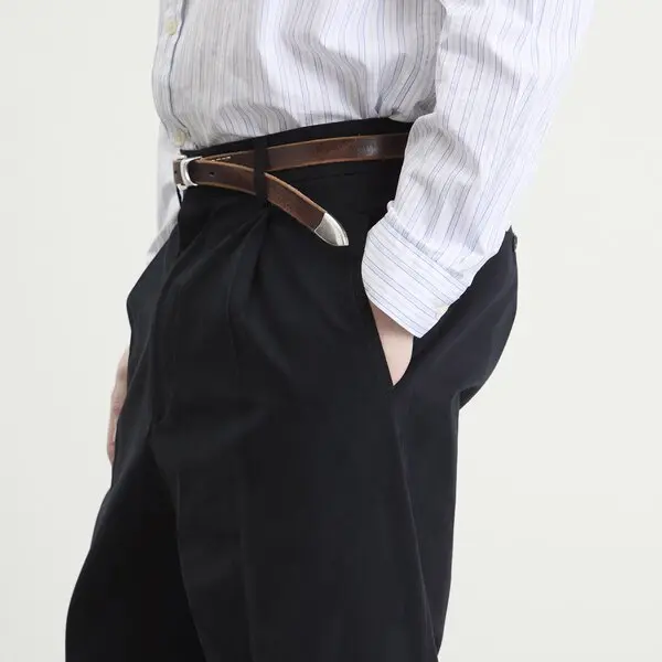 LE PERE Pleated Cotton Trousers
