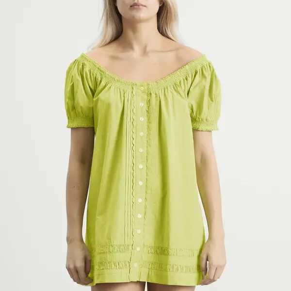 DAMSON MADDER Jayne Mini Dress With Ruched Details - Celery