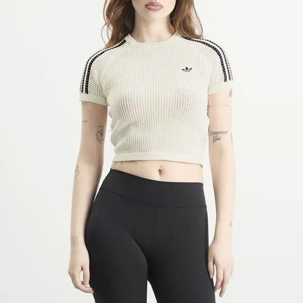 Adidas Crochet T-shirt With 3-stripes