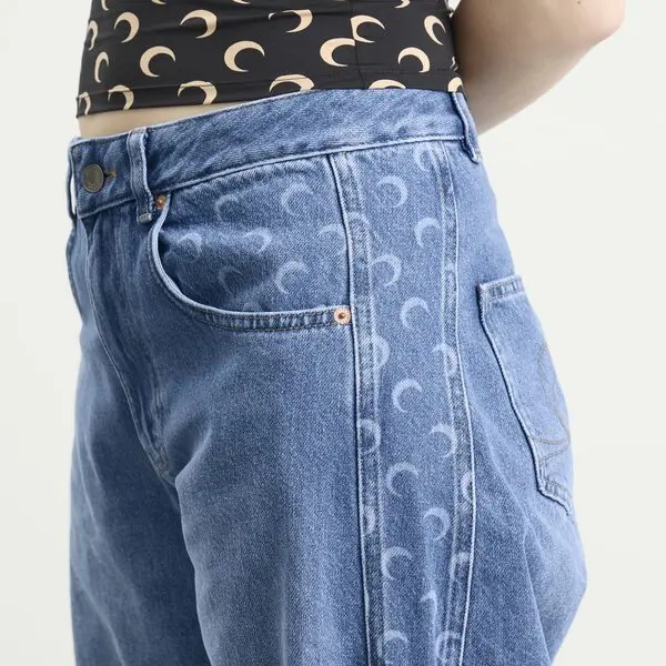 MARINE SERRE Barrel Leg Jeans