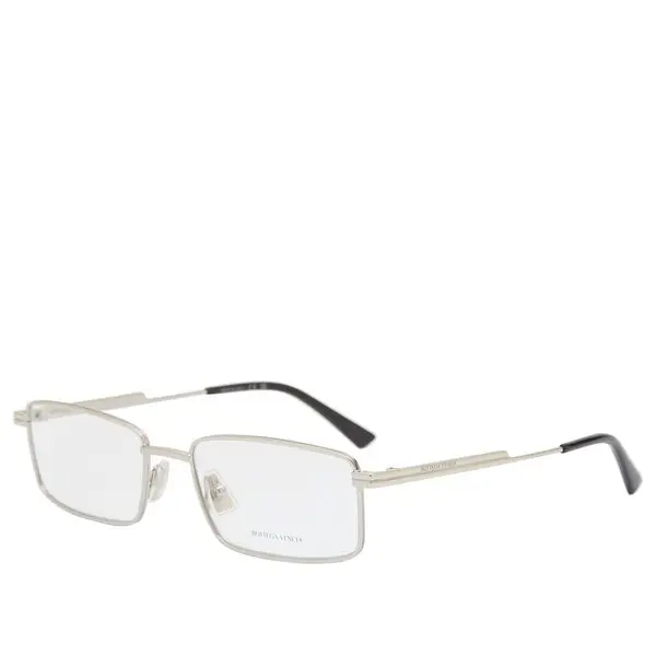 Bottega Veneta Bv1467o Rectangular Eyeglasses - Silver/transparent