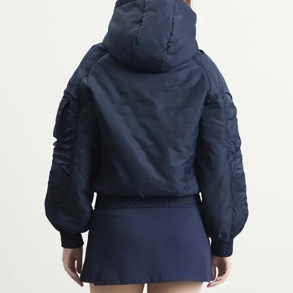PEACHY DEN Penny" Padded Hooded Bomber Jacket