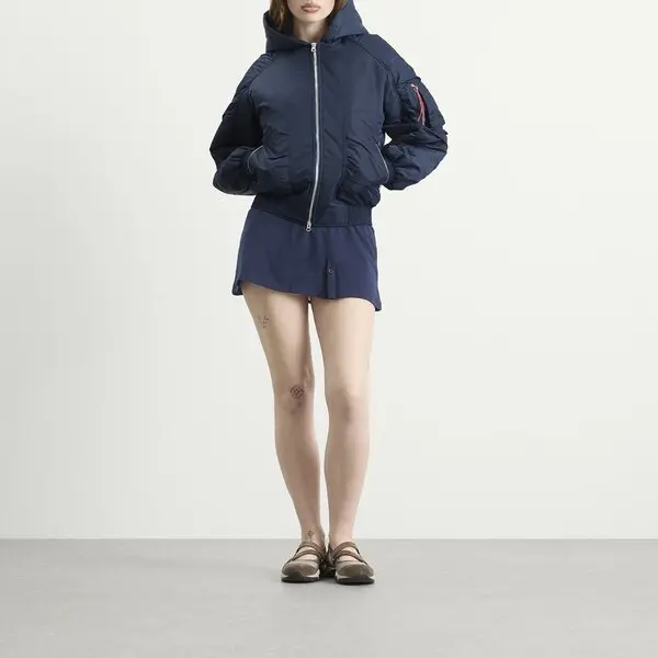 PEACHY DEN Penny" Padded Hooded Bomber Jacket