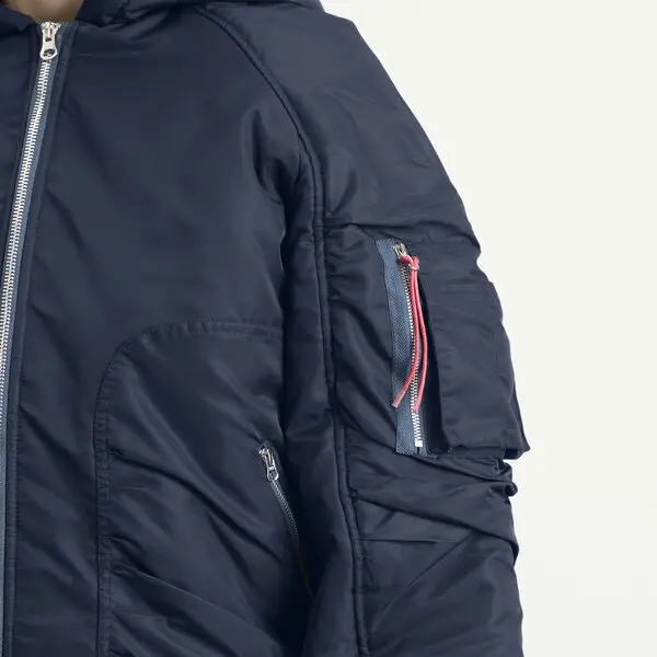 PEACHY DEN Penny" Padded Hooded Bomber Jacket