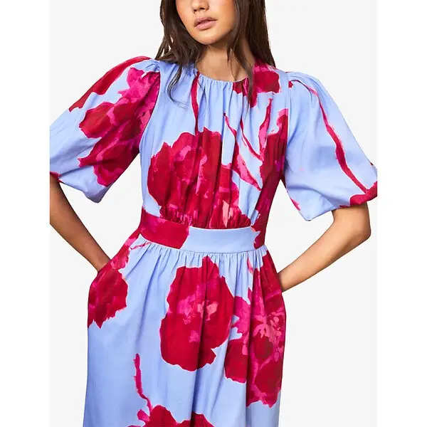 RO&ZO Seraphina Puff-sleeve Woven Maxi Dress