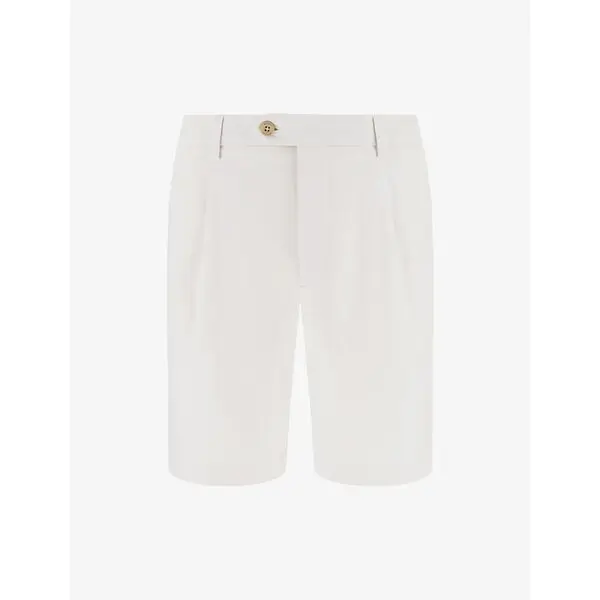 Boggi Milano Pleated Front Stretch Cotton-blend Shorts