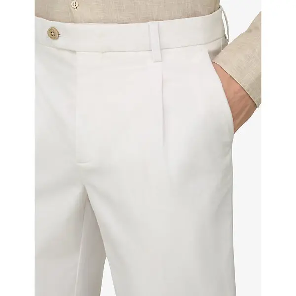 Boggi Milano Pleated Front Stretch Cotton-blend Shorts