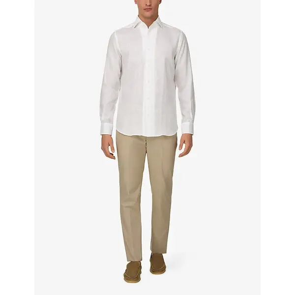 Boggi Milano Long-sleeved Regular-fit Linen Shirt