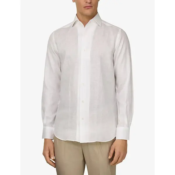 Boggi Milano Long-sleeved Regular-fit Linen Shirt