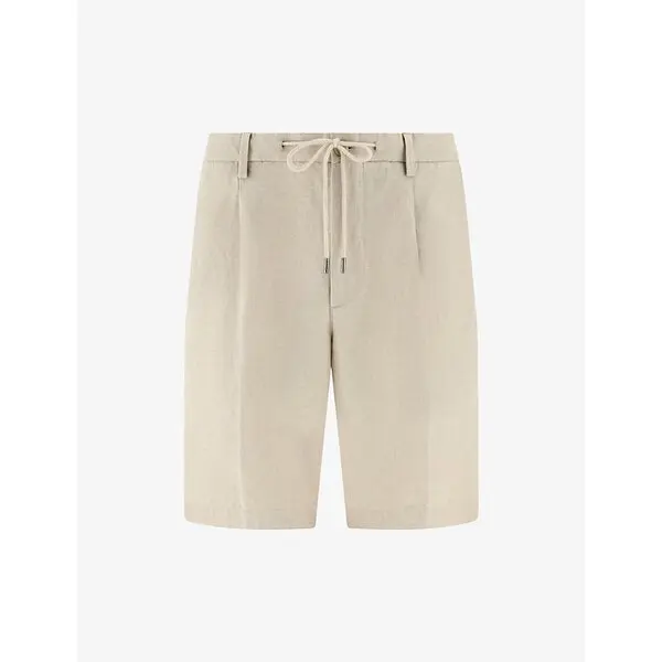 Boggi Milano Linen Bermuda Shorts With Drawcord Detail