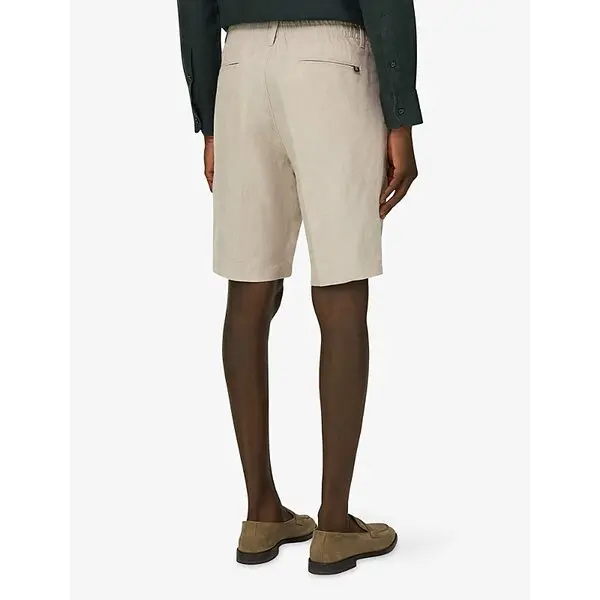 Boggi Milano Linen Bermuda Shorts With Drawcord Detail