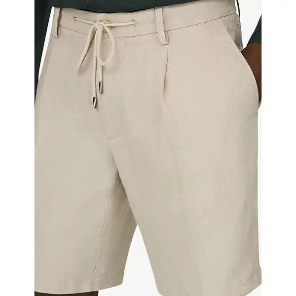 Boggi Milano Linen Bermuda Shorts With Drawcord Detail