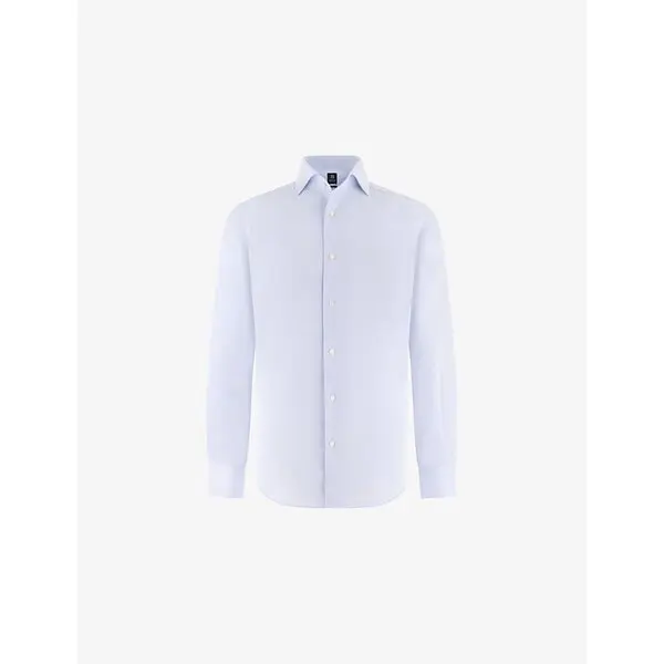 Boggi Milano Dobby-textured Slim-fit Cotton Shirt