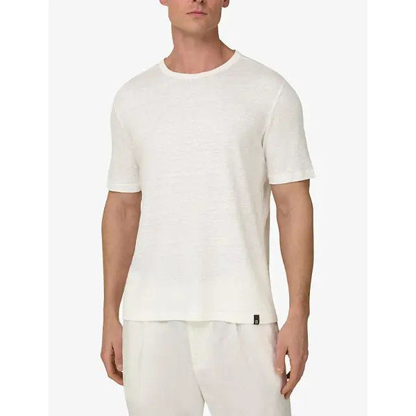 Boggi Milano Crew-neck Stretch-linen T-shirt