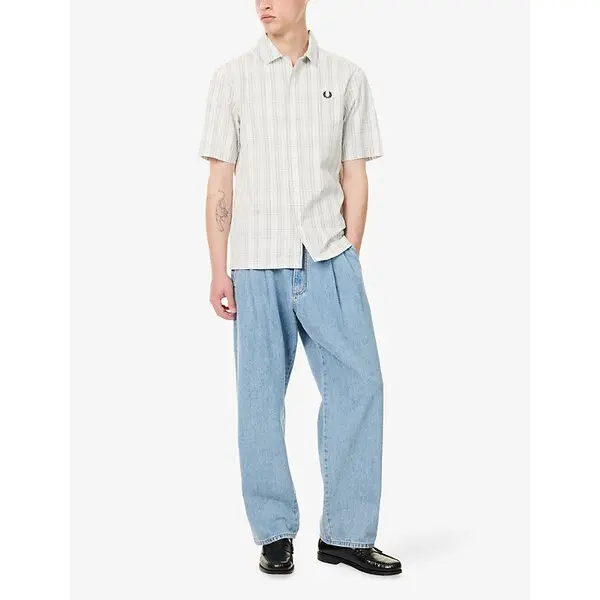 Fred Perry Checked Cotton Seersucker Shirt