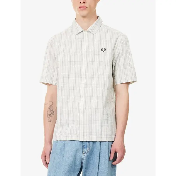 Fred Perry Checked Cotton Seersucker Shirt