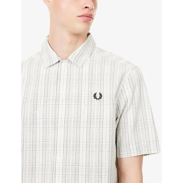 Fred Perry Checked Cotton Seersucker Shirt