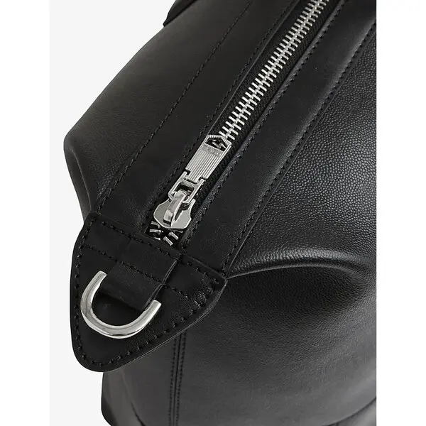 REISS Logo-embossed Leather Holdall
