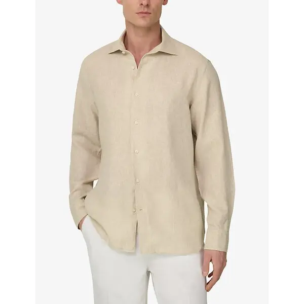 Boggi Milano Regular-fit Long-sleeve Linen Shirt