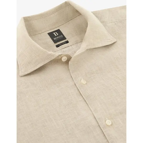 Boggi Milano Regular-fit Long-sleeve Linen Shirt