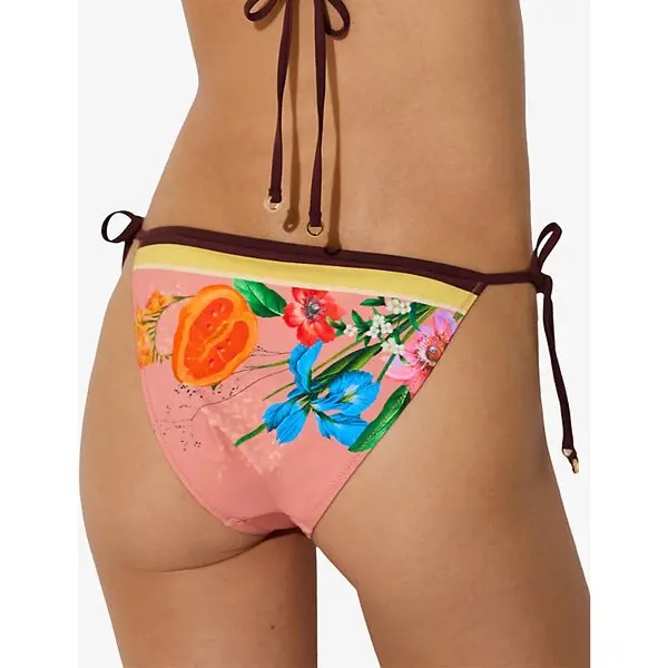 REISS Tina Tropical-print Bikini Bottoms
